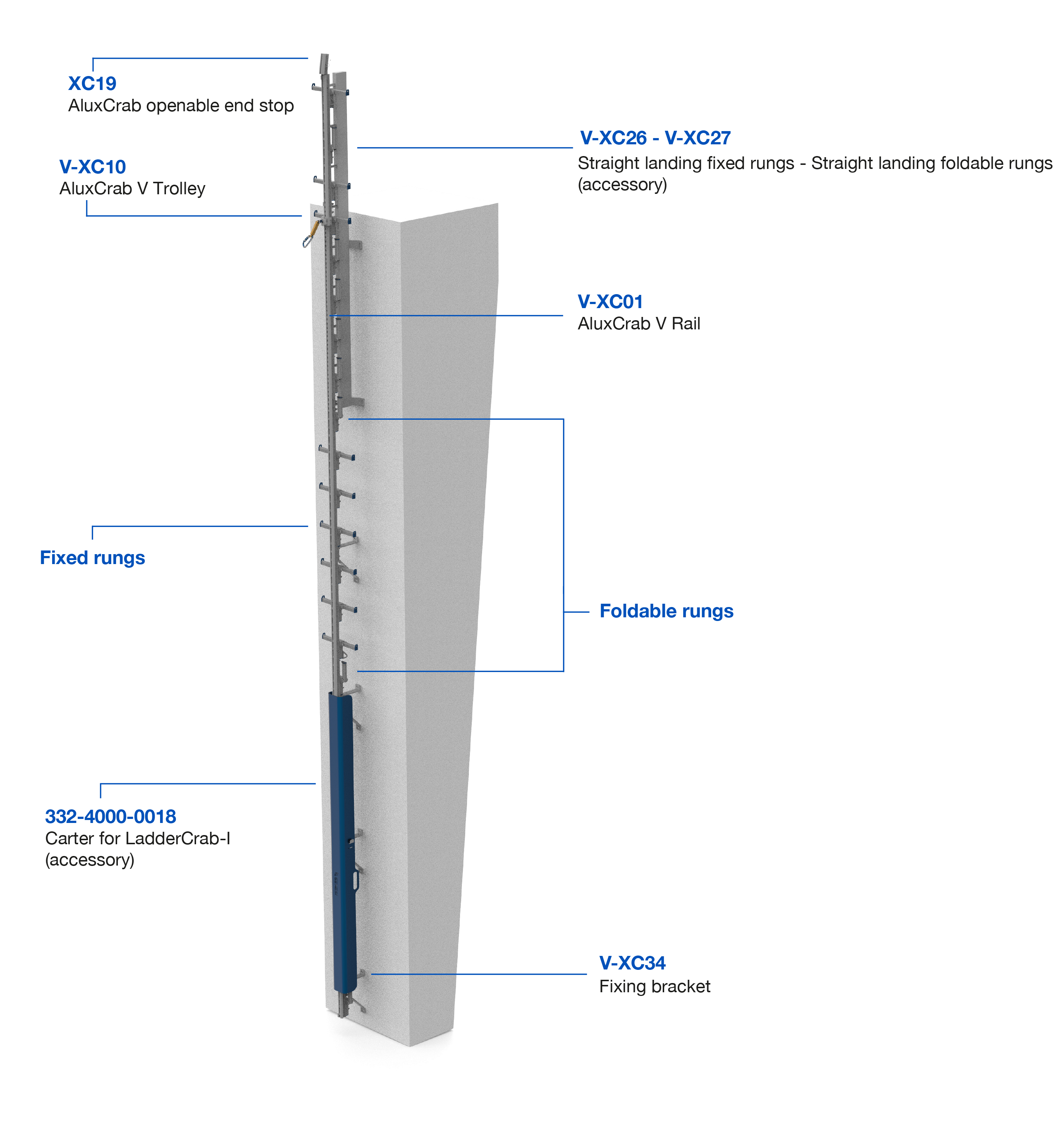 LadderCrab-I Ladder with a vertical central upright - Genesi Protection
